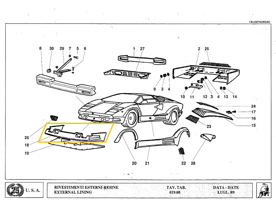Front Spoiler (Countach 25th Anniversario) - ランボルギーニ大阪 | ランボルギーニ神戸 ...